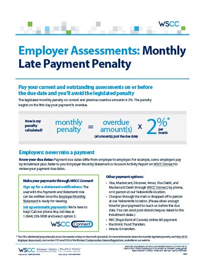 Employer Assessments: Monthly Late Payment Penalty | WSCC | Workers' Safety and Compensation ...